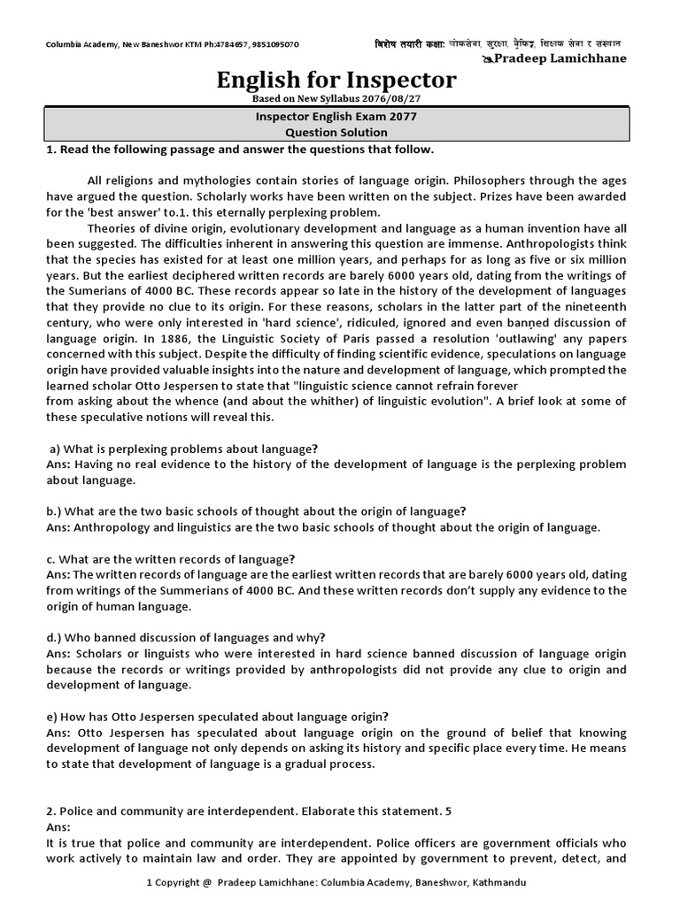 Insp English Book | PDF
