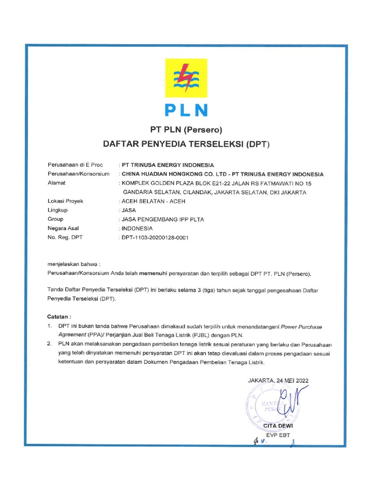 30052729-3. PT Trinusa Energy Indonesia | PDF