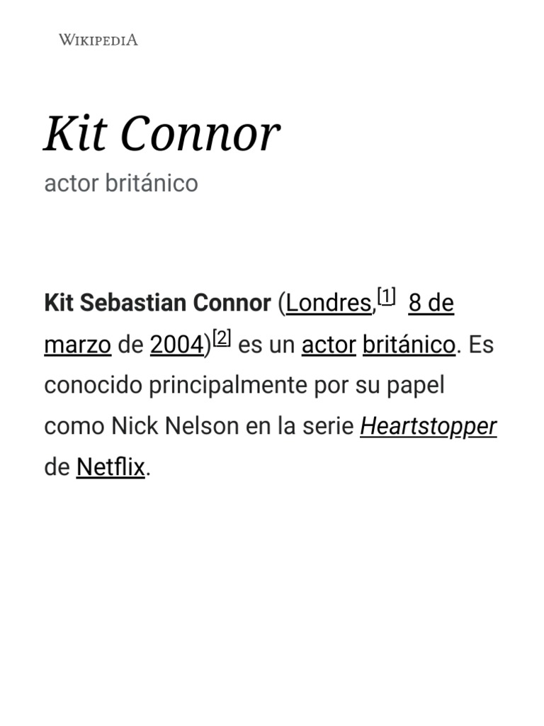 Kit Connor - Wikipedia, La Enciclopedia Libre | PDF