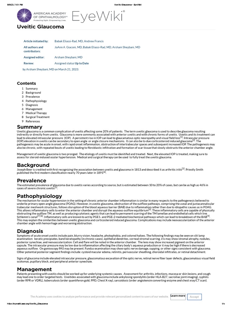 Uveitis Glaucoma | PDF