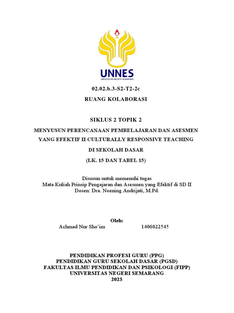 T2 2c - Ruang Kolaborasi - Achmad Nur Sho'im | PDF
