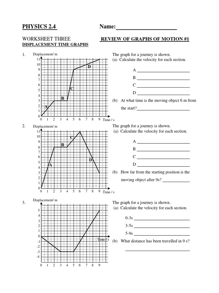 Displacement - Time Graph | PDF