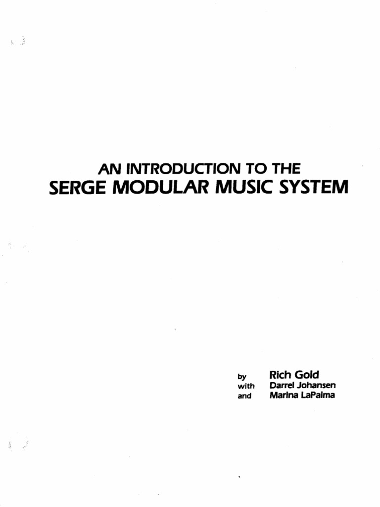 Serge An Introduction To The Serge Modular Music System | PDF