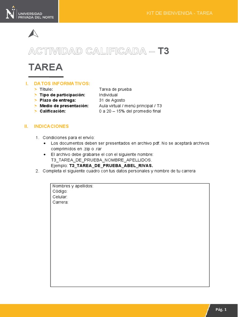 Kit de Bienvenida - Tarea | PDF