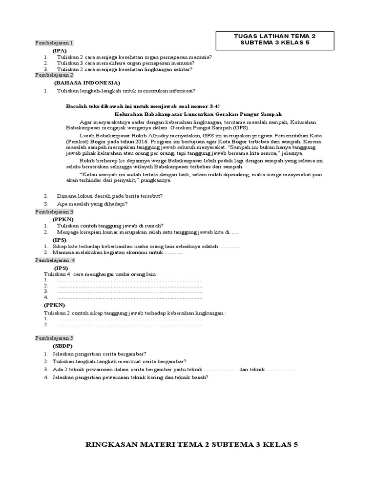 Tugas Tema 2 Subtema 3 | PDF