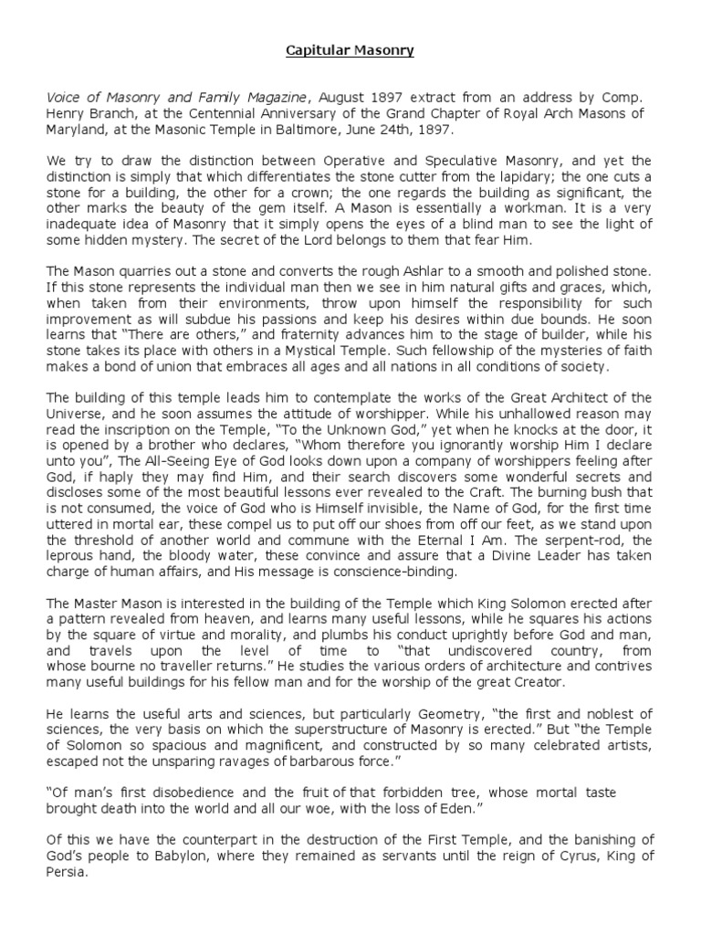 Capitular Masonry | PDF | Freemasonry | God