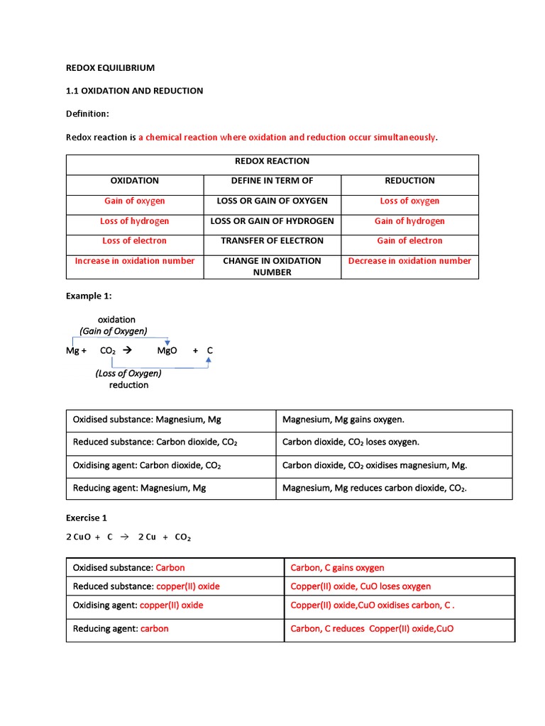 REDOX EQUILIBRIUM (Teacher's Copy) | PDF | Redox | Anode