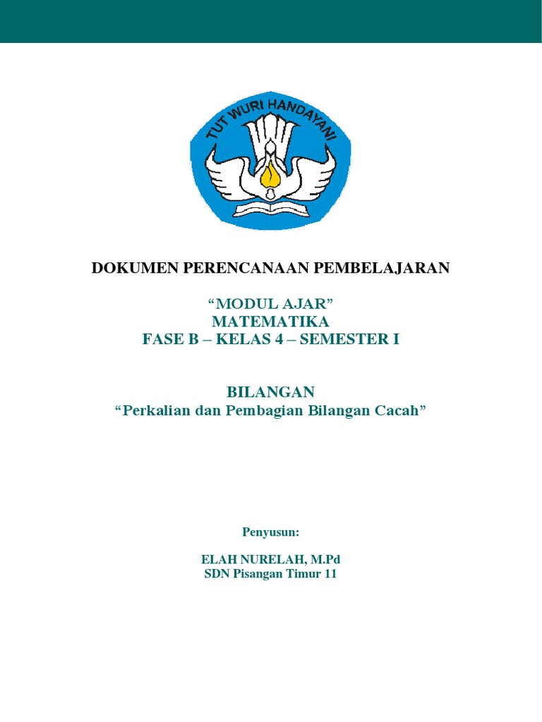 Modul Ajar Matematika - Perkalian Dan Pembagian Bilangan Cacah - Fase B | PDF