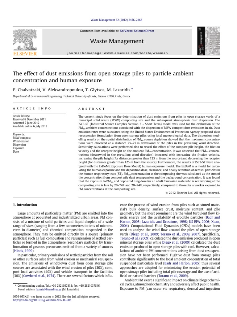 The Effect of Dust Emissions From Open Storage Piles To Particle ...