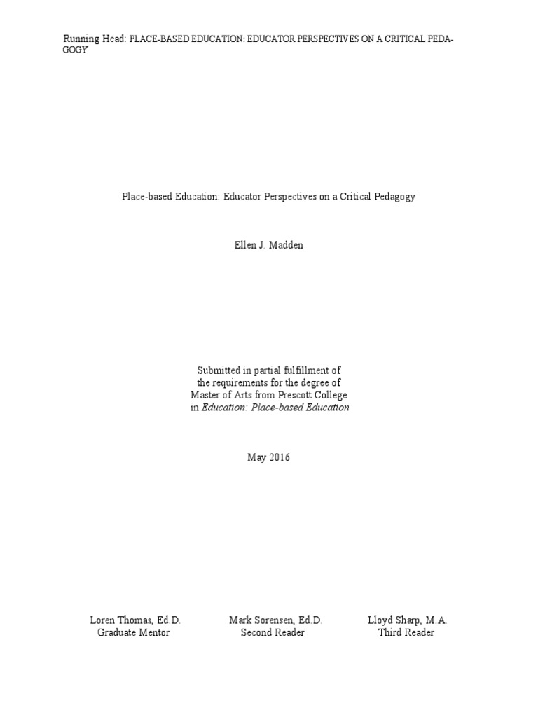 Place Based Education | PDF