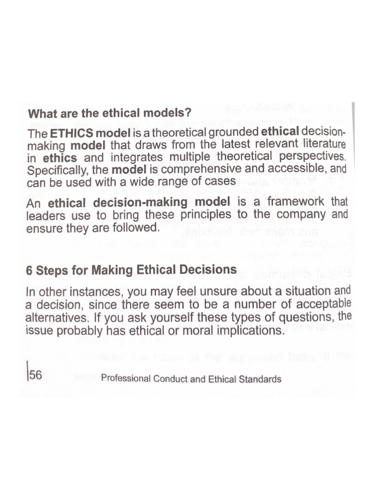 What Are The Ethical Models | PDF