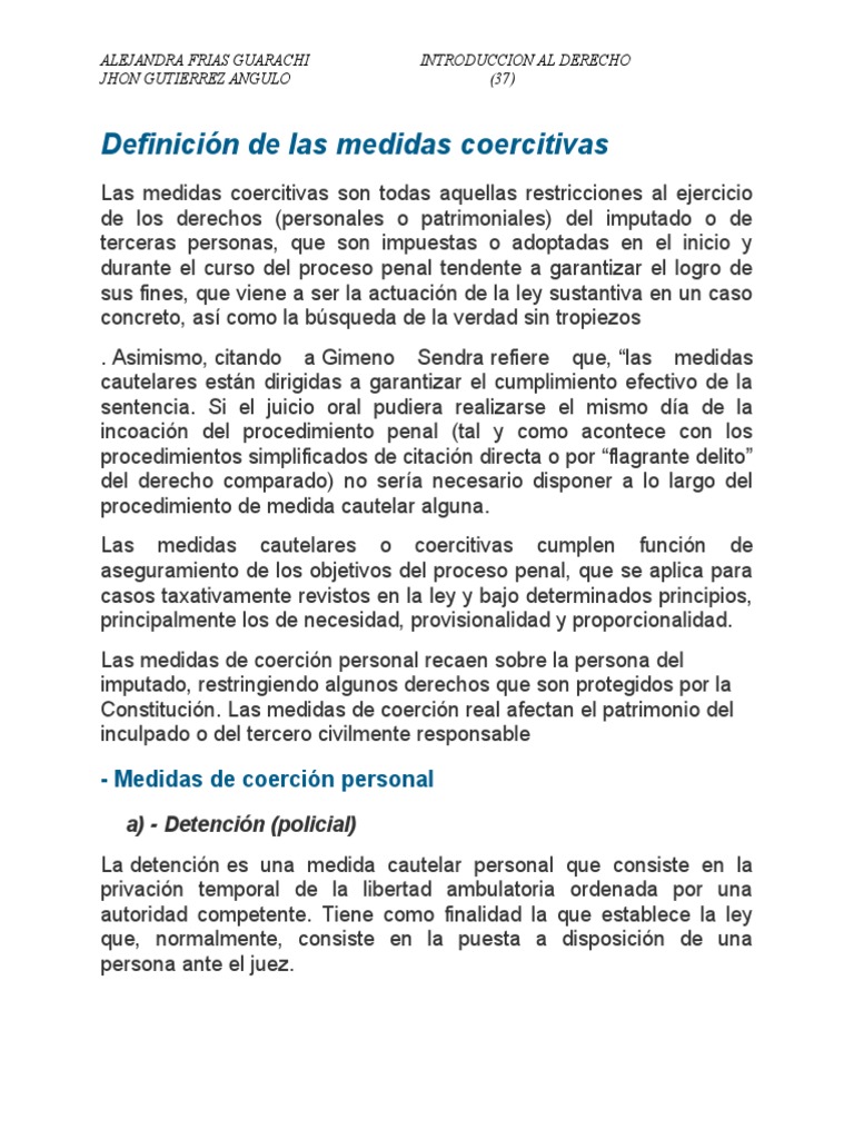 Medidas Coercitivas | PDF