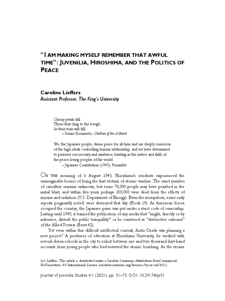 4.1 Lieffers Long MASTER | PDF | Nuclear Weapons | Hiroshima