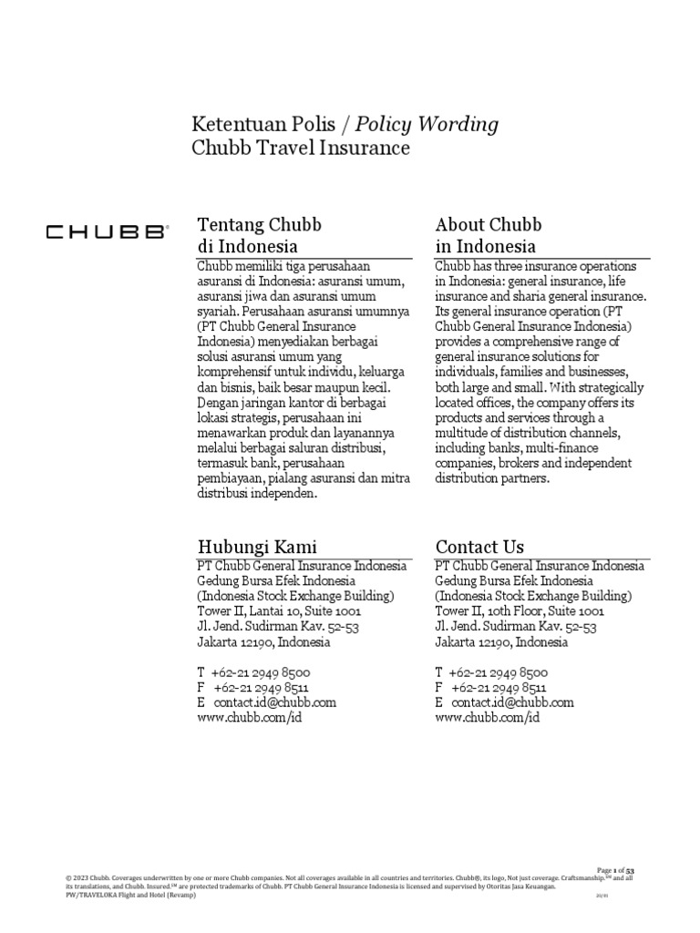 Policy Wording Plan A v91 | PDF