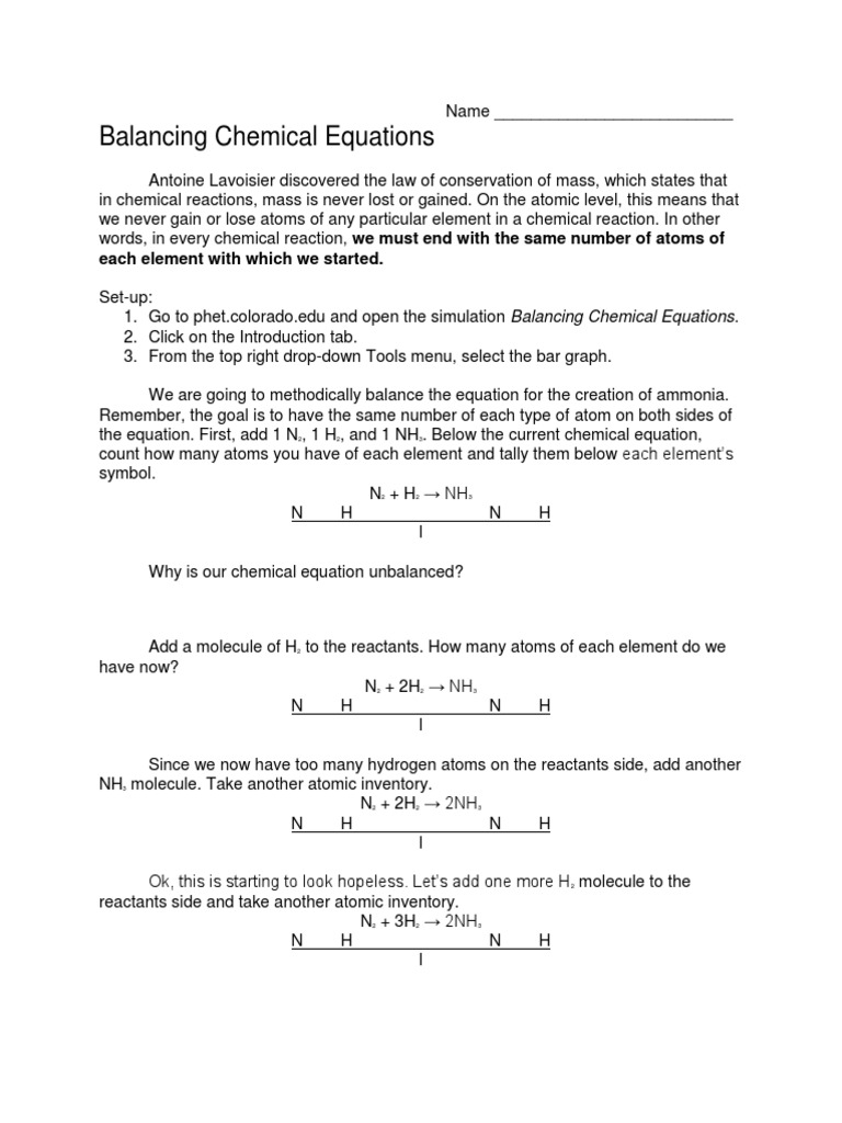 Balancing Chemical Equations Guide | PDF | Teaching Methods & Materials