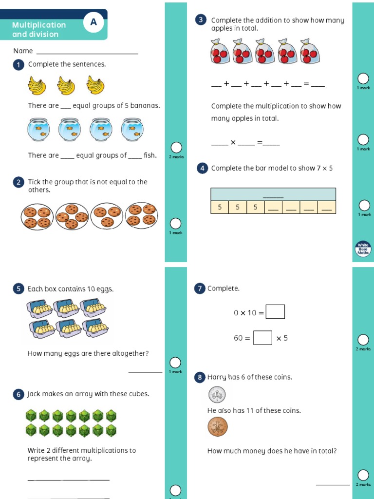 Multiplication and Division Practice Worksheet | PDF