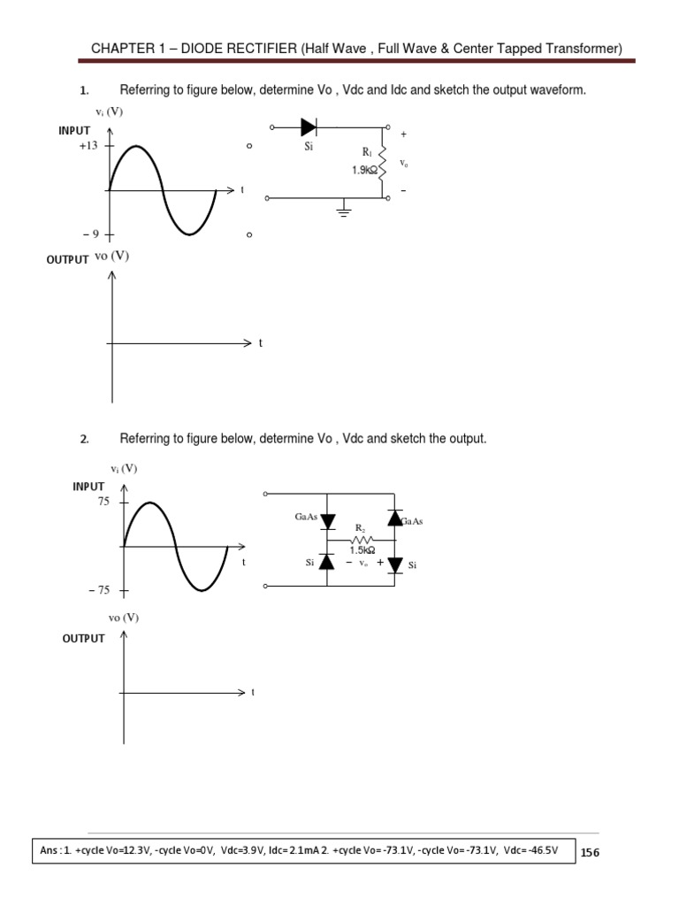 EXE3 - RECTIFIER - Halfwave Fullwave Center Tapped | PDF | Teaching Methods & Materials