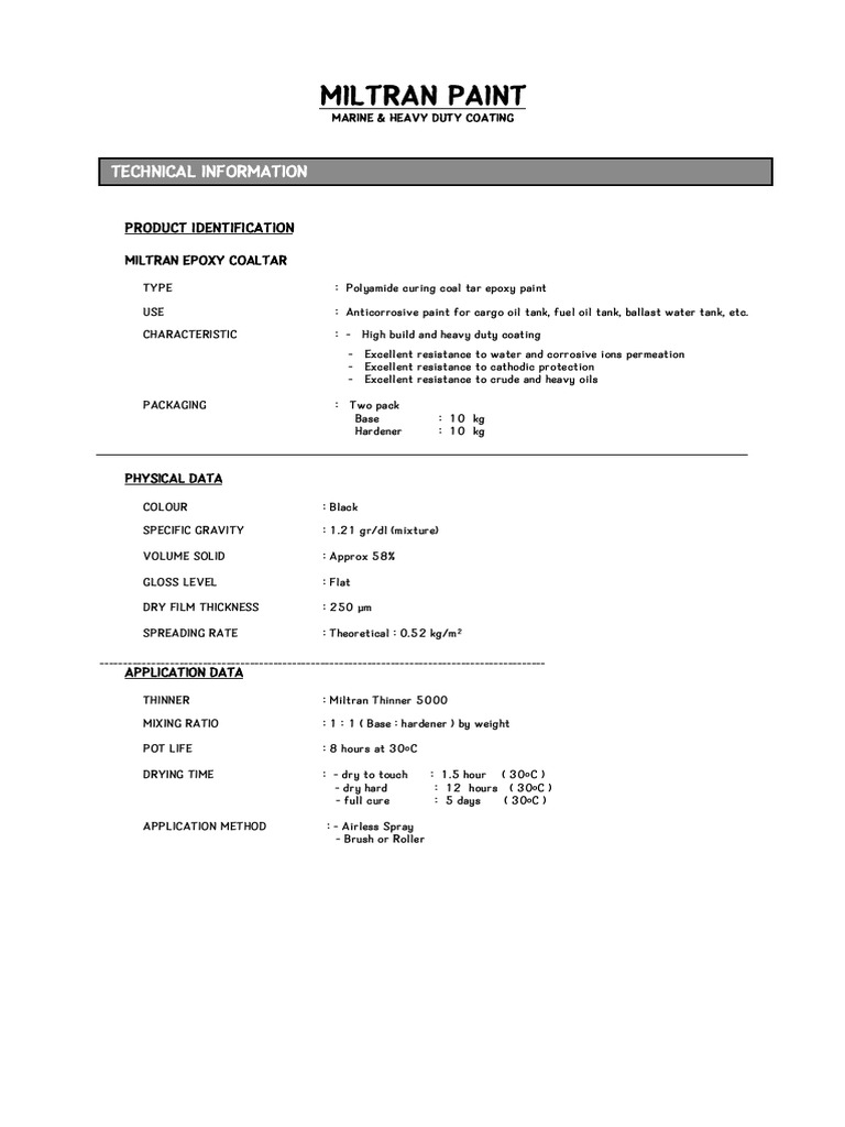 MSDS Epoxy Coaltar | PDF