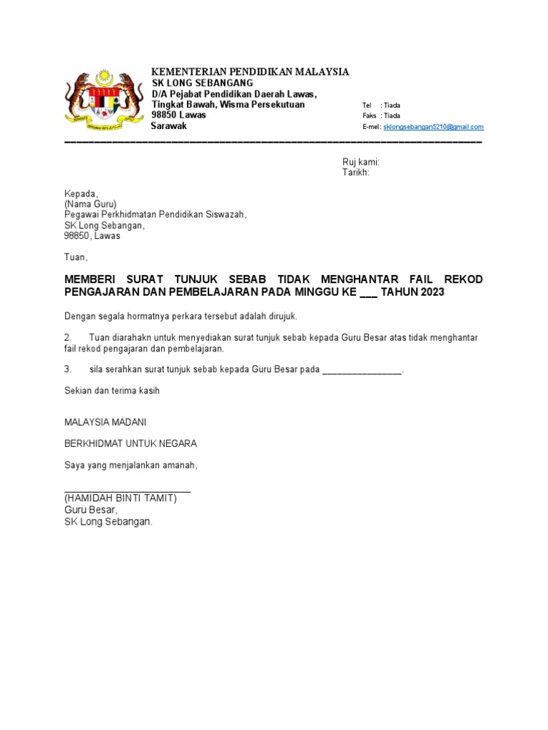 Surat Arahan Tunjuk Sebab | PDF