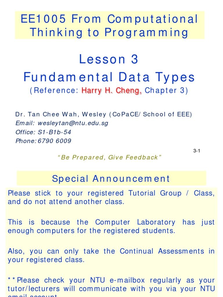 EE1005-L03-Fundamental Data Types | PDF