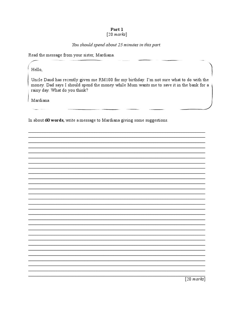 Form 1 - Paper 2 | PDF