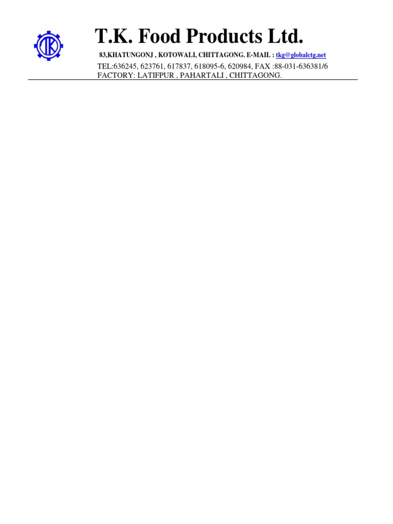 TK Food Pad | PDF