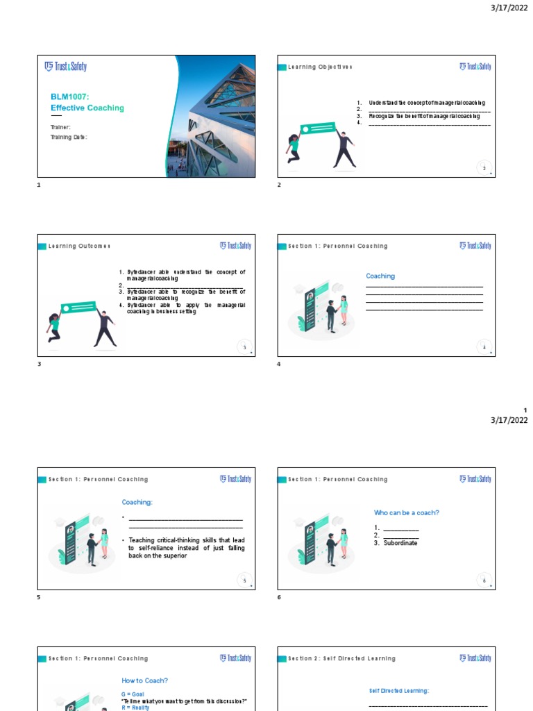BLM1007-Effective Coaching (Workbook) | PDF | Learning | Cognition