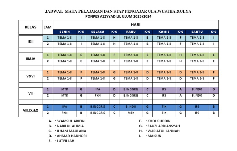 Jadwal KBM | PDF