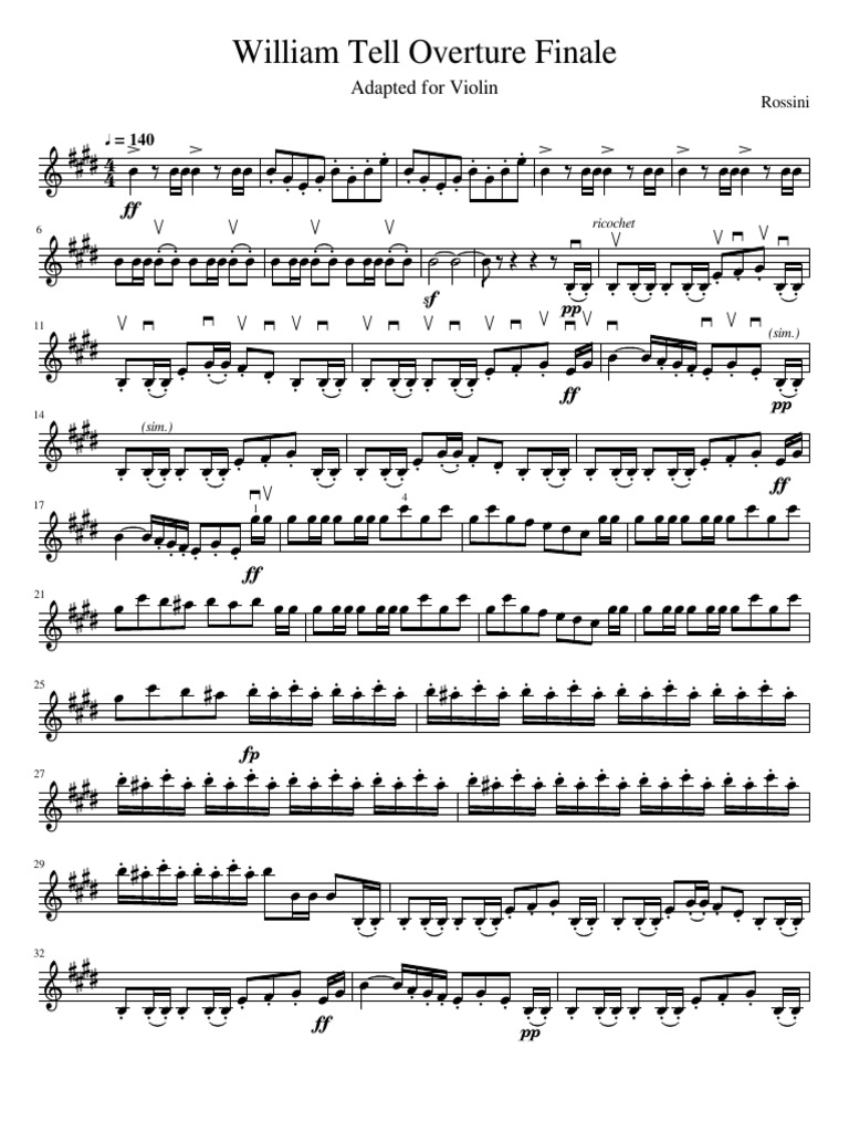 William Tell Overture Finale Violin | PDF