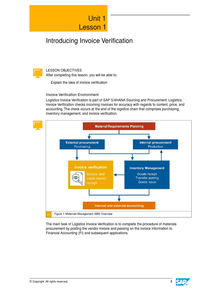 Invoice Verification in SAP S4HANA Page11 | PDF | Finance & Money ...