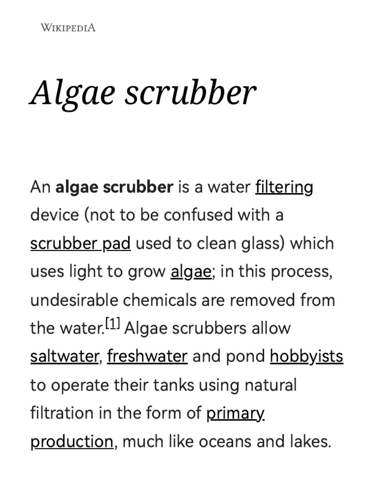 Algae Scrubber | PDF | Social Science | Home & Garden