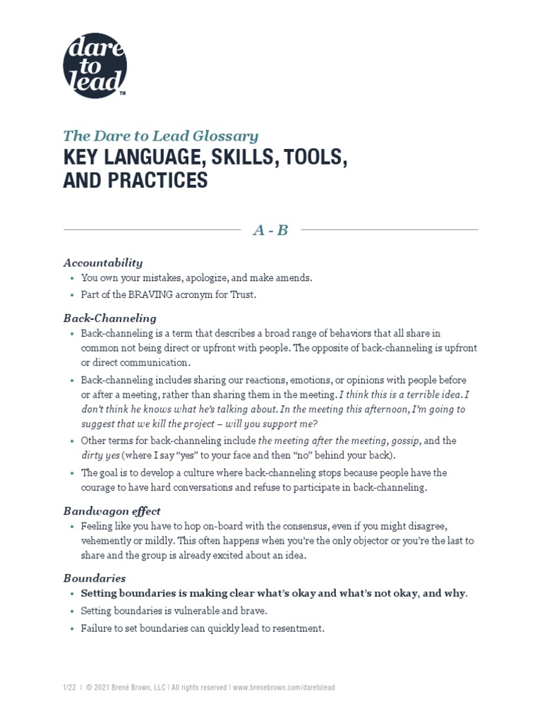 Glossary of Key Language Skills and Tools From DTL - 092221 | PDF ...