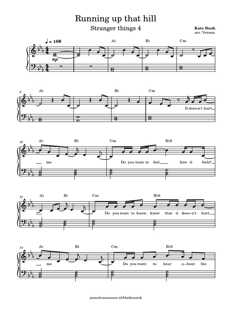 RUNNING UP THAT HILL - STRANGER THINGS 4 - KATE BUSH (Lyrics & Chords ...