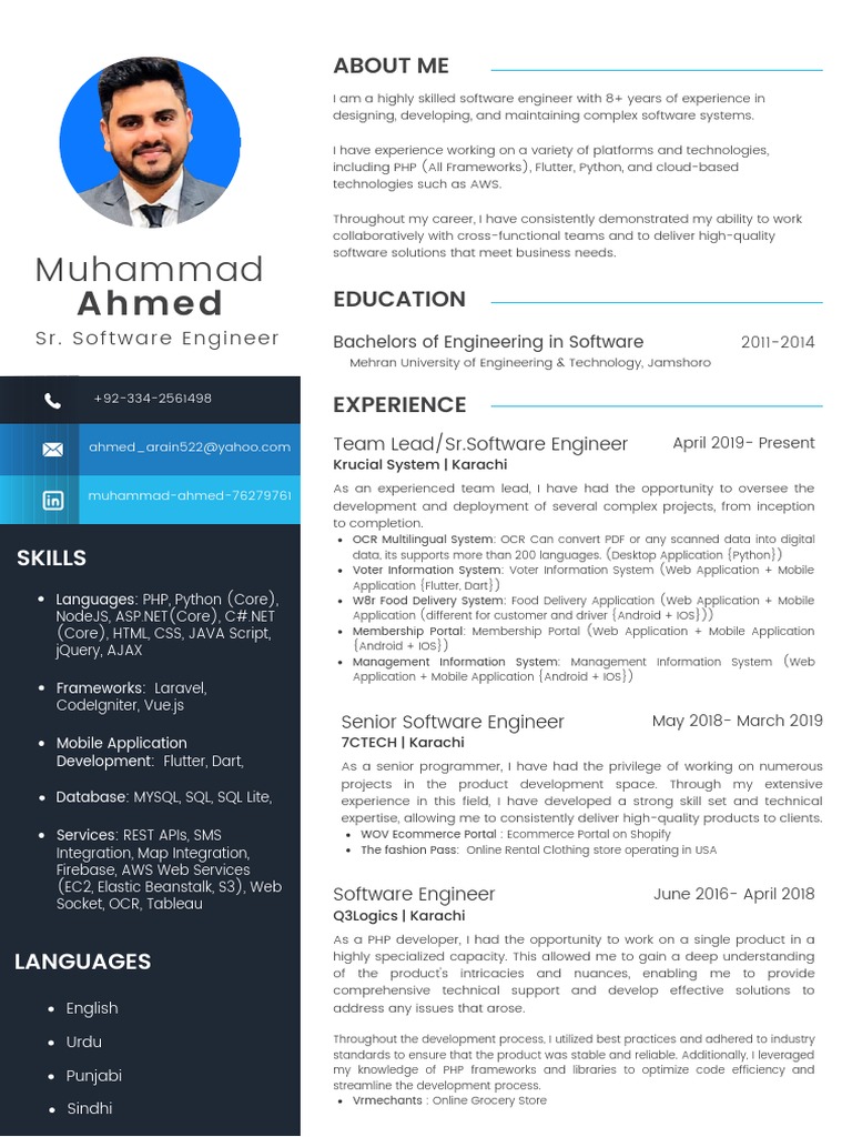 Muhammad Ahmed Software Engineer Laravel Vue Js Pdf Php World Wide Web