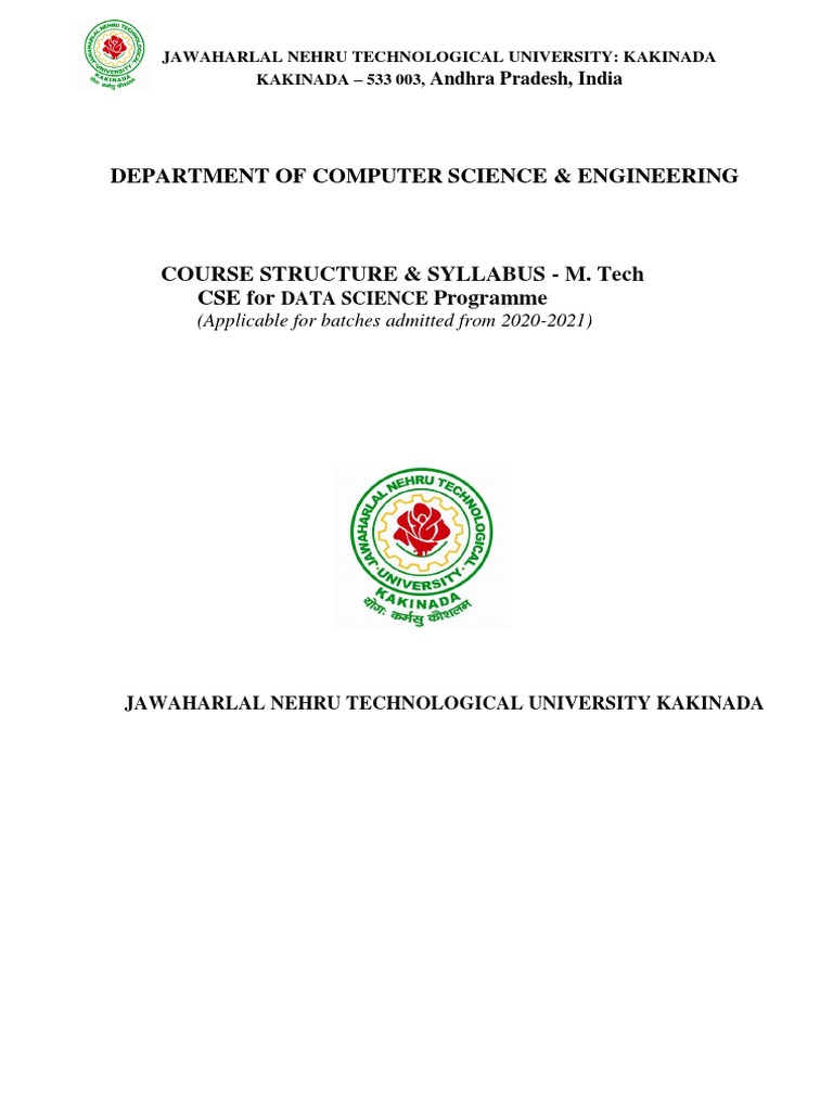 Final R20 M.Tech Data Science Syllabus | PDF