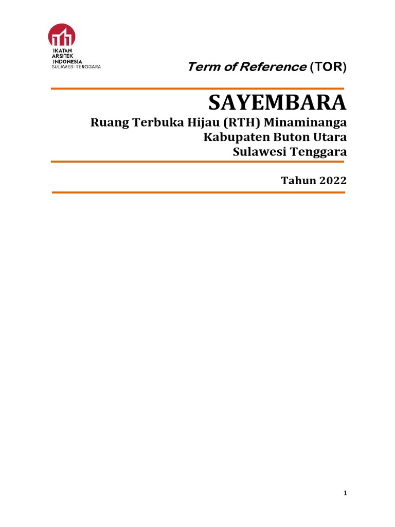 Sayembara Desain RTH Buton Utara | PDF | Seni | Sains & Matematika