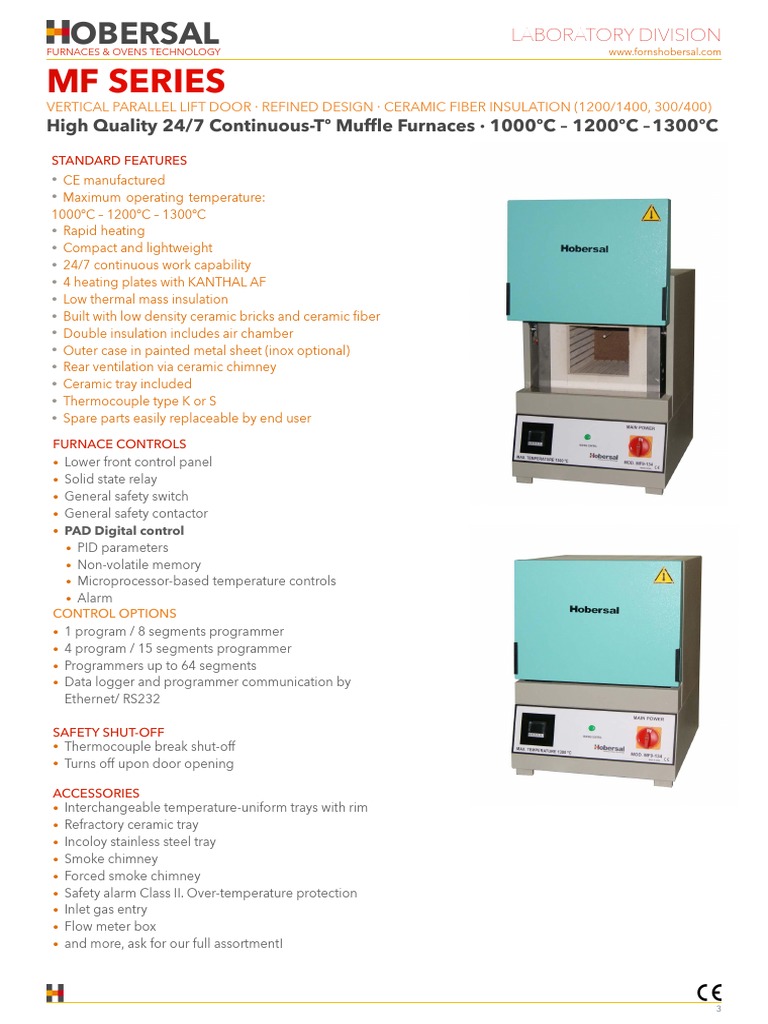Hobersal Muffle Furnaces MF Series | PDF
