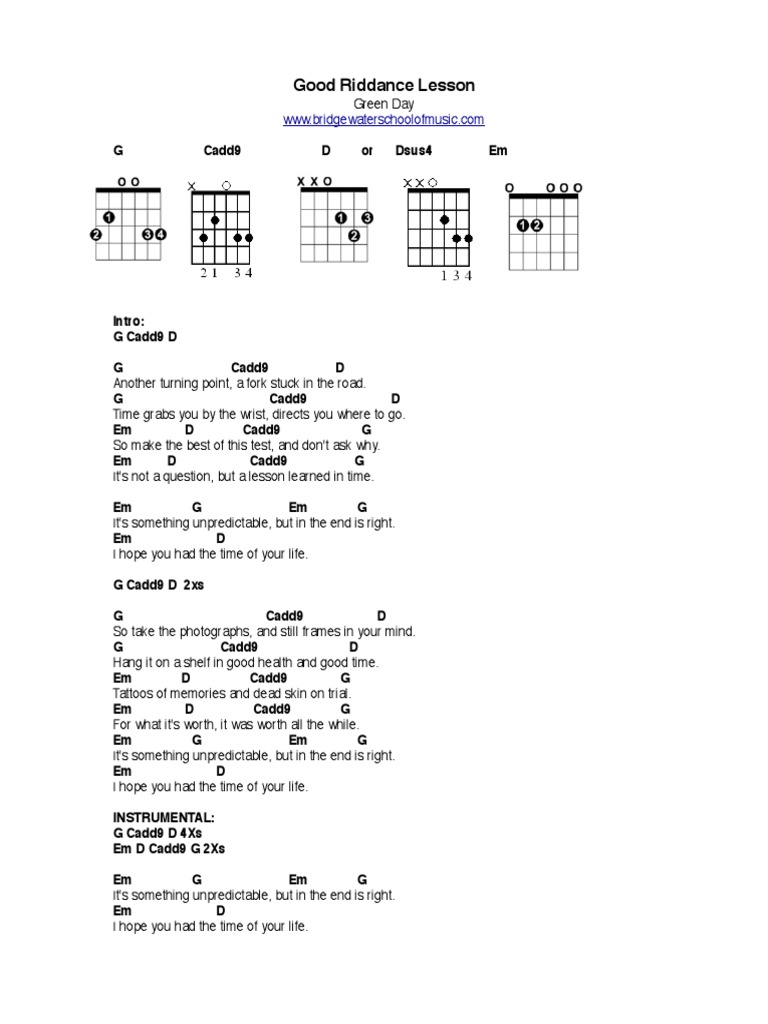 Good Riddance Guitar Lesson1 | PDF