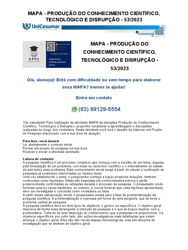 Mapa - Produção Do Conhecimento Científico, Tecnológico e Disrupção ...