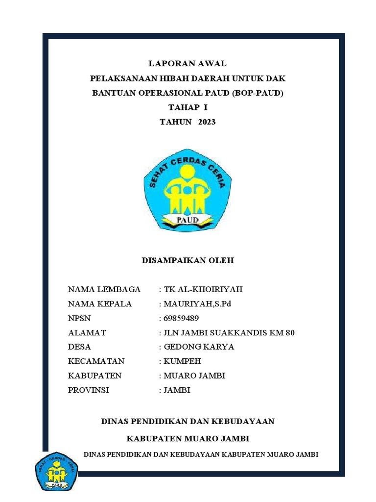 Laporan Awal BOP Tahap 1 2022 | PDF