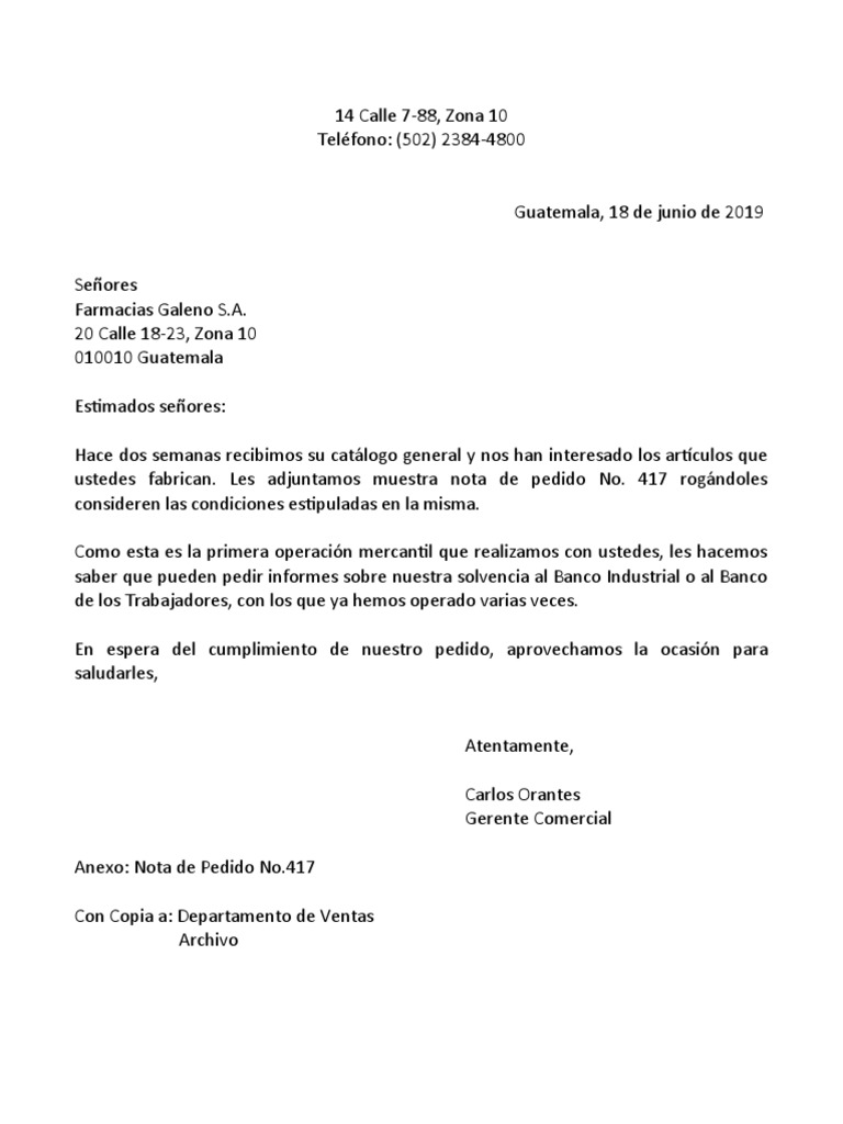 Carta de Negocios | PDF