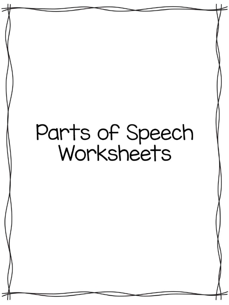 Parts of Speech Worksheets Not Seasonal A PDF | PDF