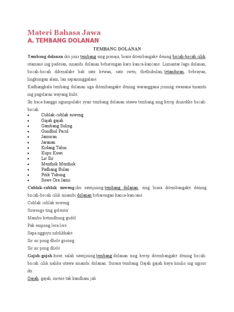 Materi Bahasa Jawa | PDF