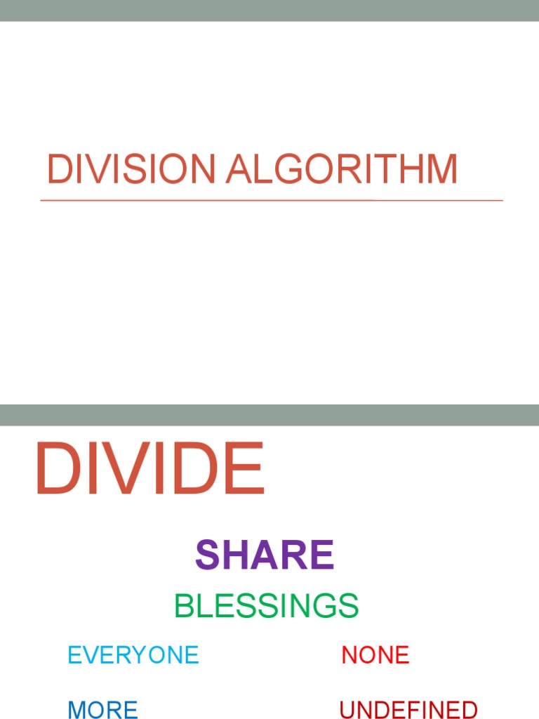Lesson 1 - Division Algorithm | PDF