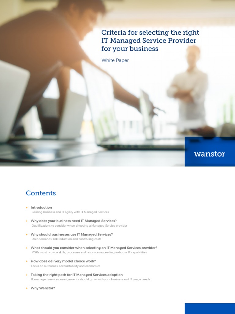 Whitepaper Wanstor Itsupport Criteria Selecting Right IT Managed ...