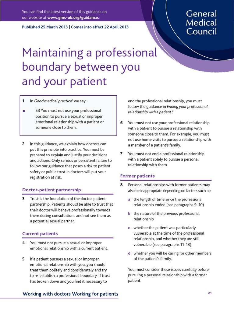 Maintaining A Professional Boundary Between You and Your Patient - PDF ...