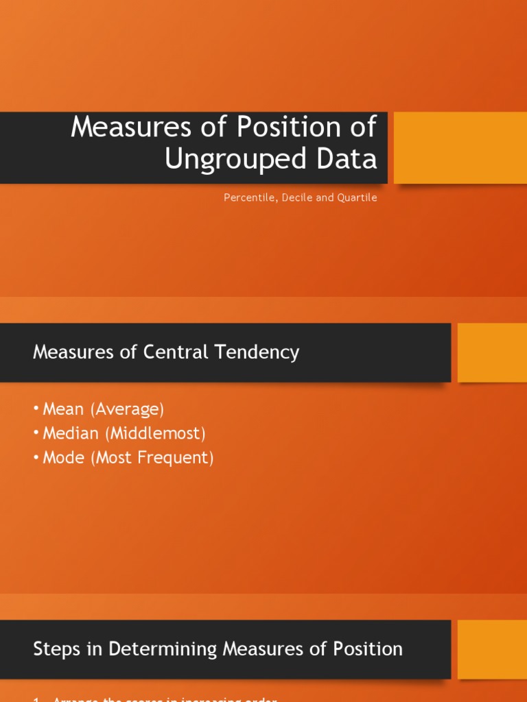 Lesson 1 - Measures of Position of Ungrouped and Grouped Data | PDF