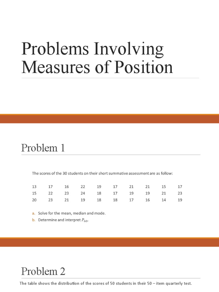 Measures of Position in Student Scores | PDF