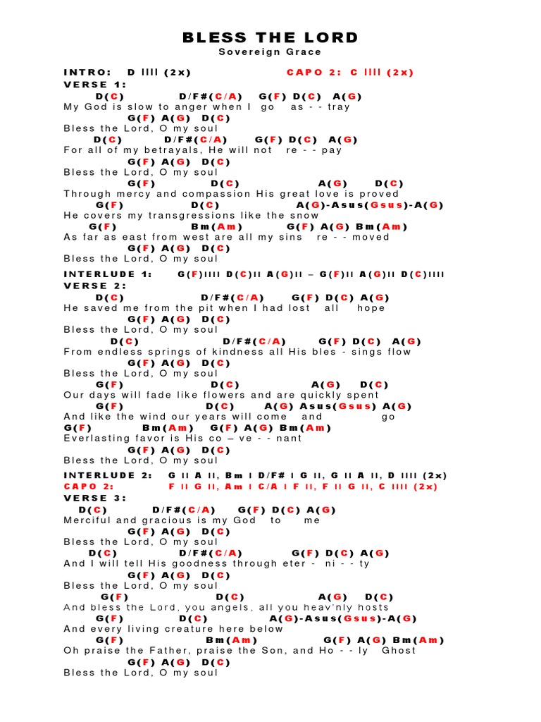 Bless The Lord Chords | PDF