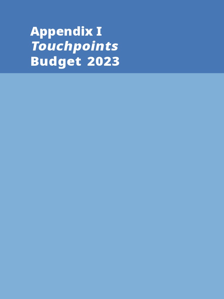 Touchpoint Budget 2023 | PDF